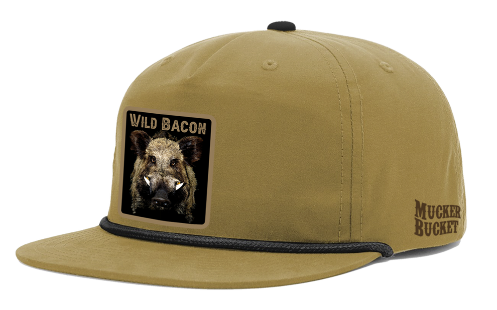 Curved Brim Black Trucker Hat - Wild Hog Design – Mucker Bucket